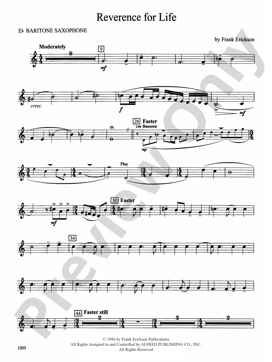 Reverence for Life: E-flat Baritone Saxophone: E-flat Baritone ...