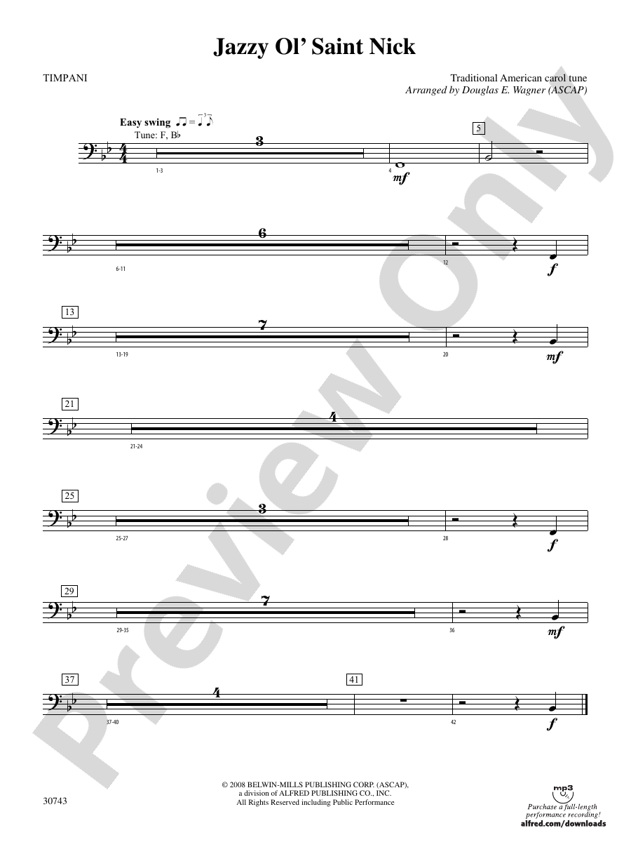 Jazzy Ol' Saint Nick: Timpani: Timpani Part - Digital Sheet Music Download