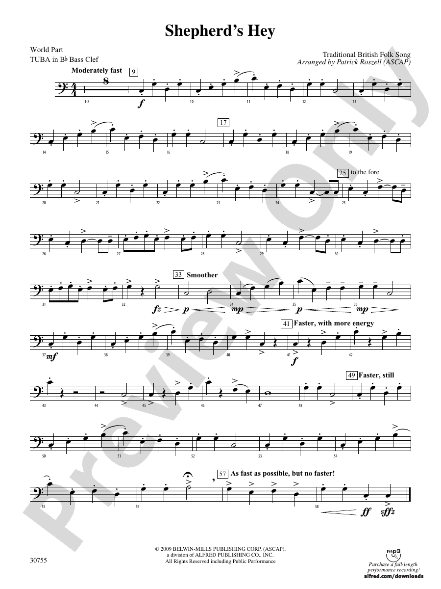 Shepherd's Hey: (wp) B-flat Tuba B.C.: (wp) B-flat Tuba B.C. World Part ...