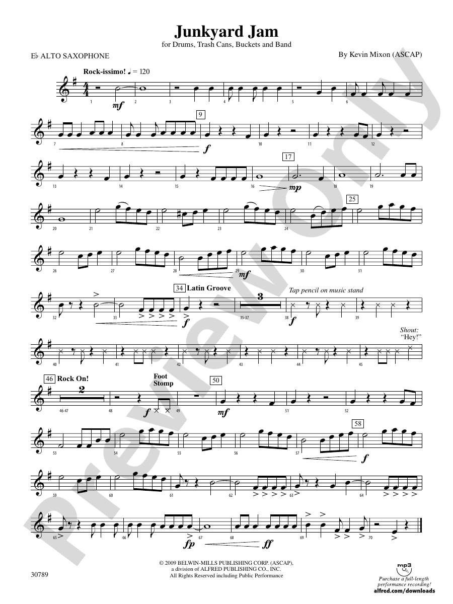 Junkyard Jam: E-flat Alto Saxophone: E-flat Alto Saxophone Part ...