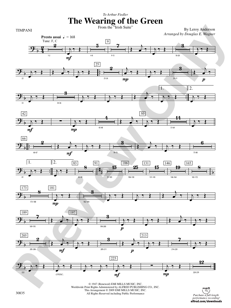 The Wearing of the Green (from the Irish Suite): Timpani: Timpani Part ...