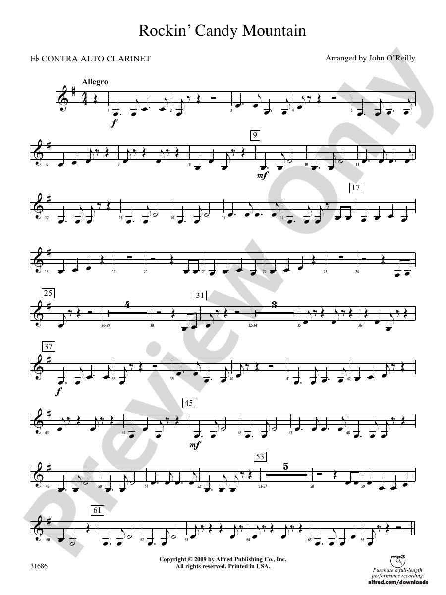 Rockin' Candy Mountain: (wp) E-flat Contrabass Clarinet: (wp) E-flat ...