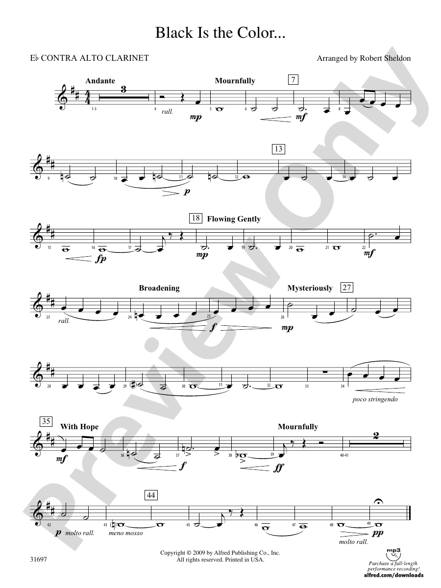 Black Is the Color...: (wp) E-flat Contrabass Clarinet: (wp) E-flat Contrabass Clarinet World ...