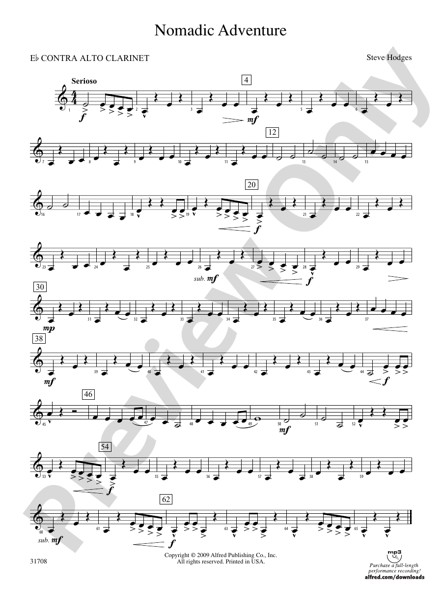 Nomadic Adventure: (wp) E-flat Contrabass Clarinet: (wp) E-flat Contrabass Clarinet World Part ...