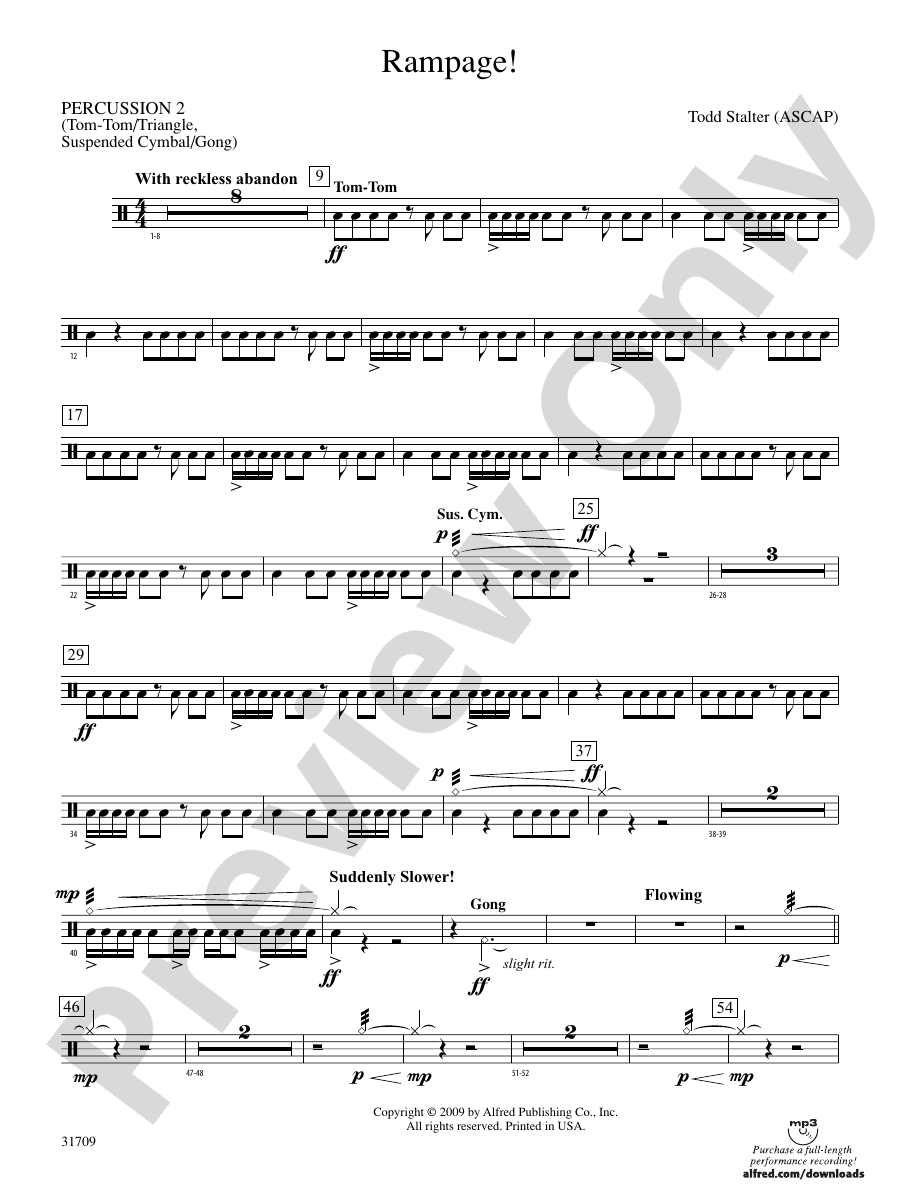Rampage!: 2nd Percussion: 2nd Percussion Part - Digital Sheet Music ...