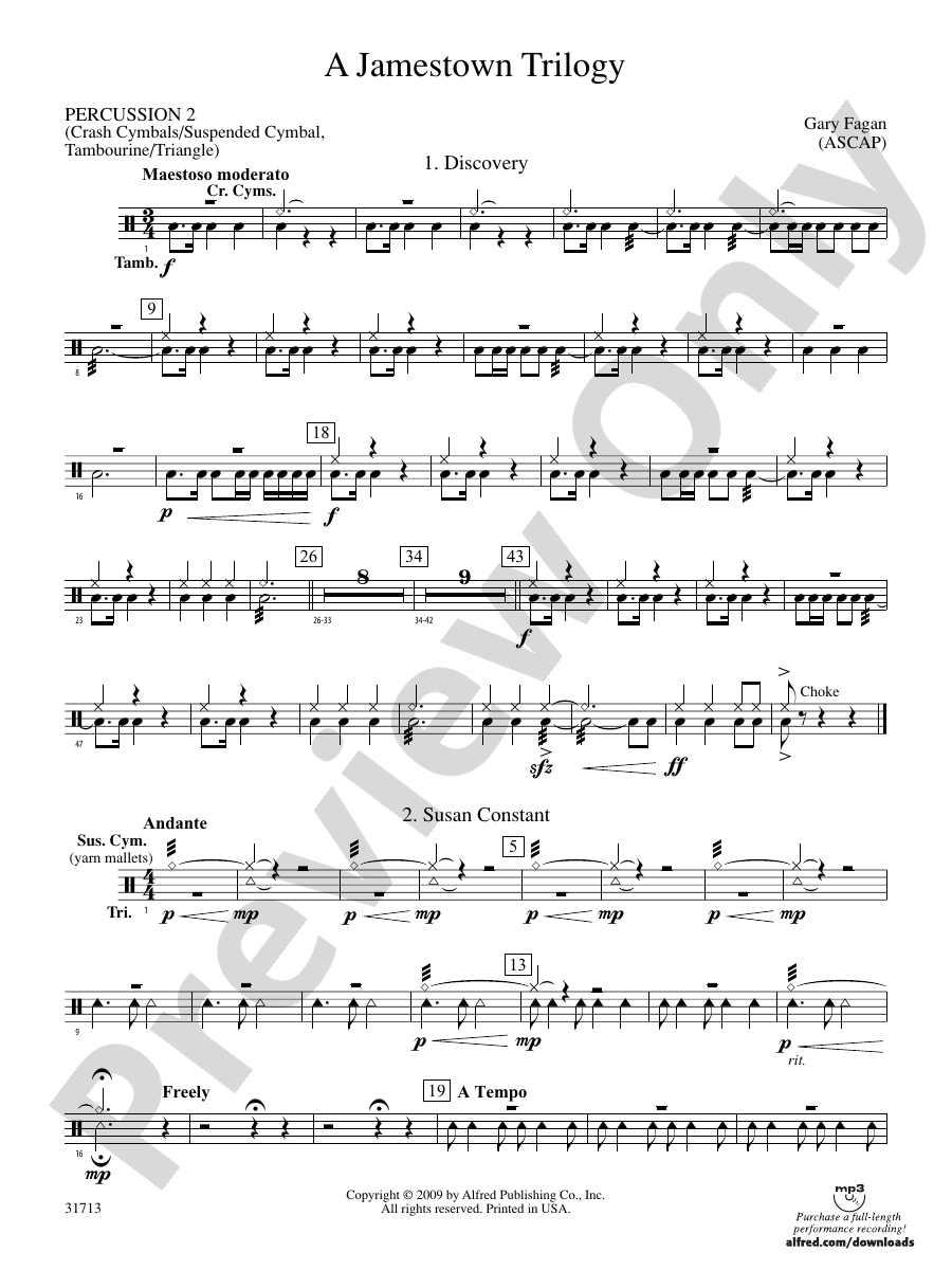 A Jamestown Trilogy: 2nd Percussion: 2nd Percussion Part - Digital ...