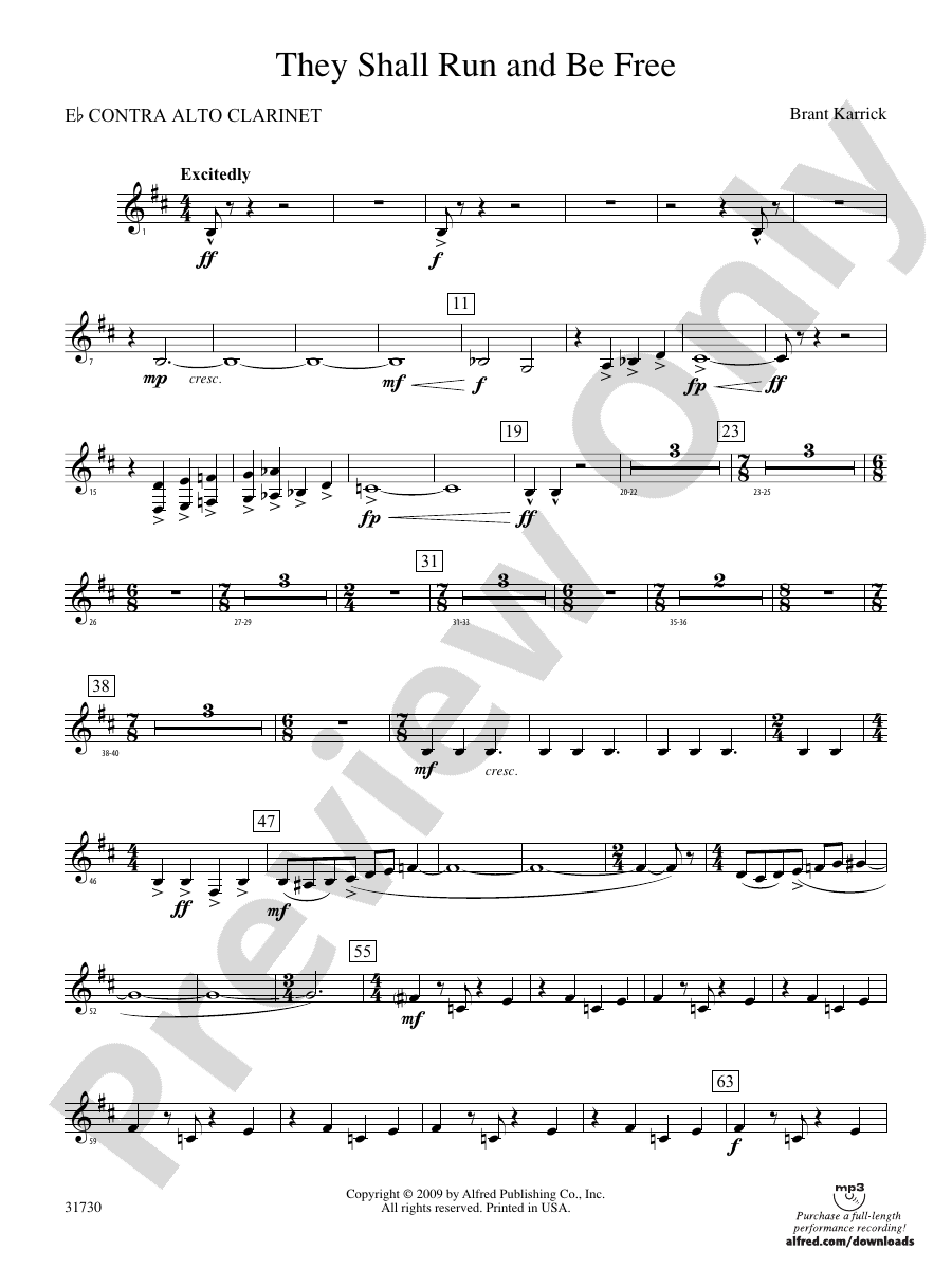 They Shall Run and Be Free: (wp) E-flat Contrabass Clarinet: (wp) E-flat Contrabass Clarinet ...