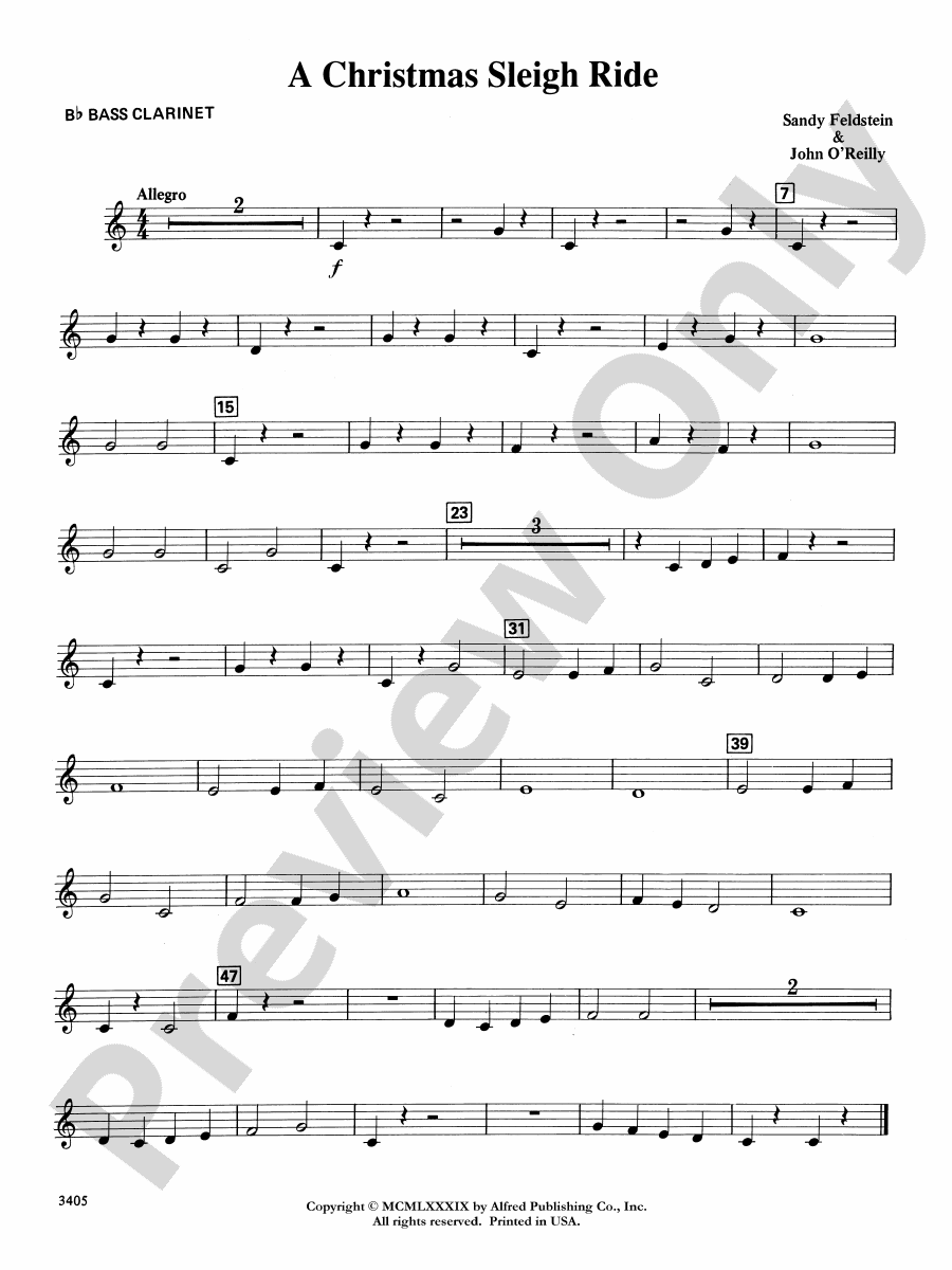 A Christmas Sleigh Ride: B-flat Bass Clarinet: B-flat Bass Clarinet ...