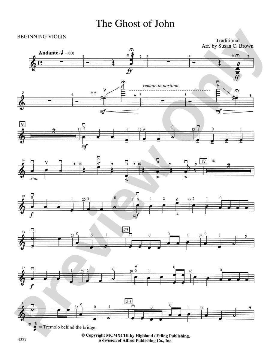 The Ghost of John: Beginning Violin: Beginning Violin Part - Digital ...