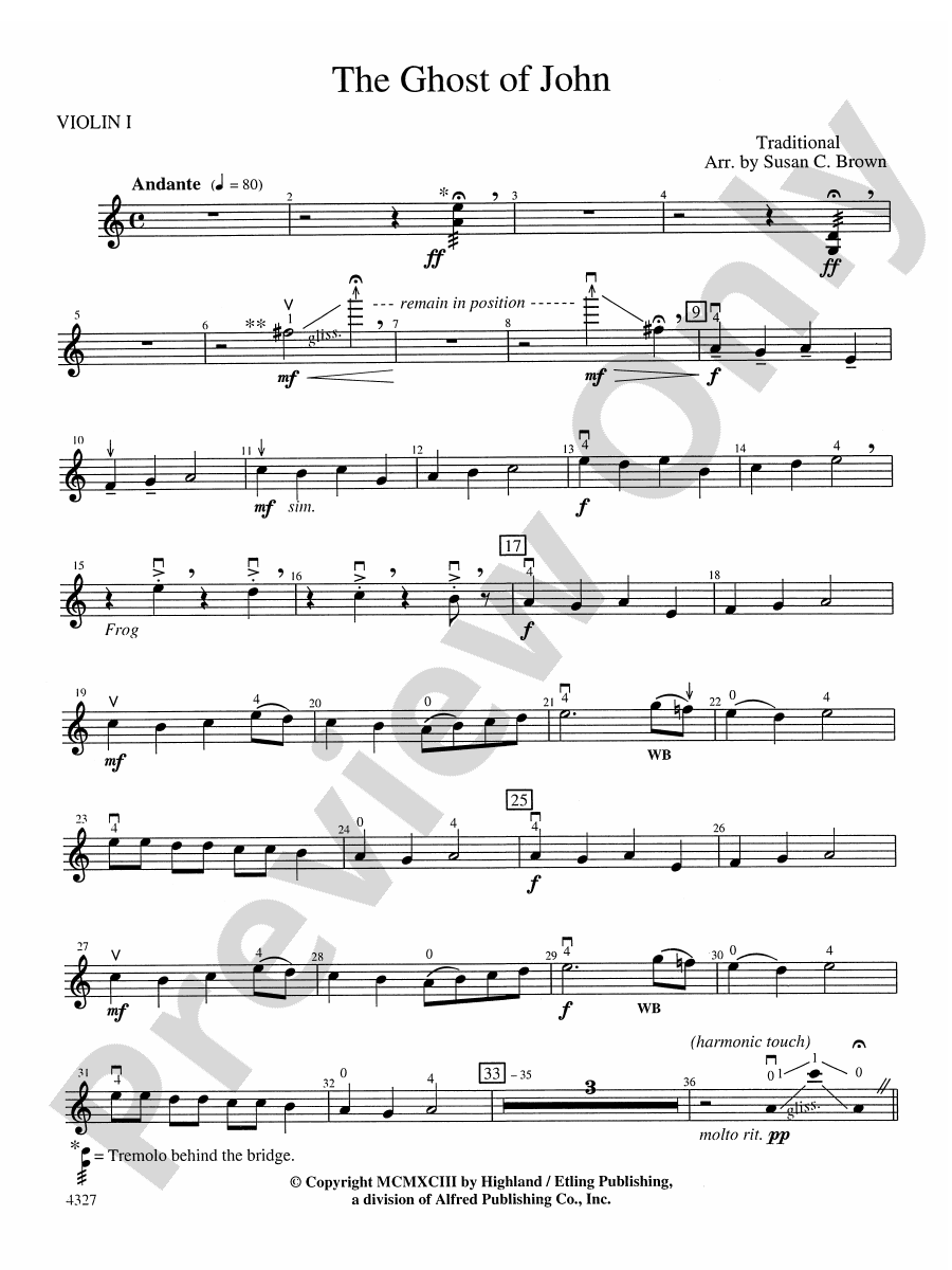 The Ghost of John: 1st Violin: 1st Violin Part - Digital Sheet Music ...