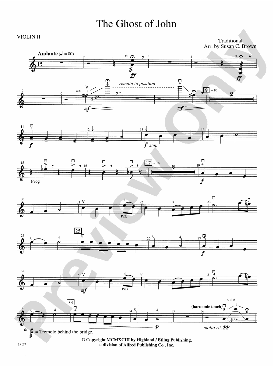 The Ghost of John: 2nd Violin: 2nd Violin Part - Digital Sheet Music ...