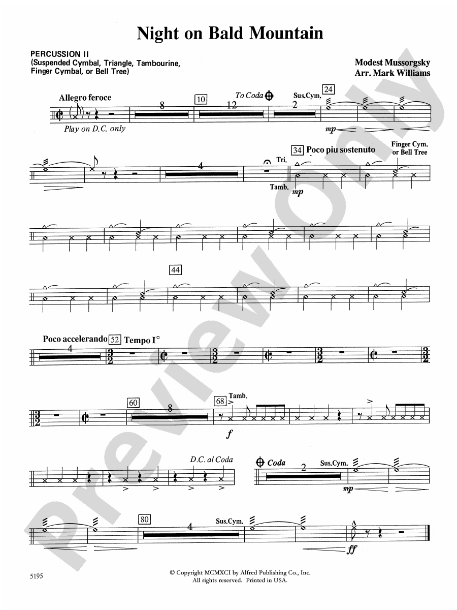 Night on Bald Mountain: 2nd Percussion: 2nd Percussion Part - Digital ...