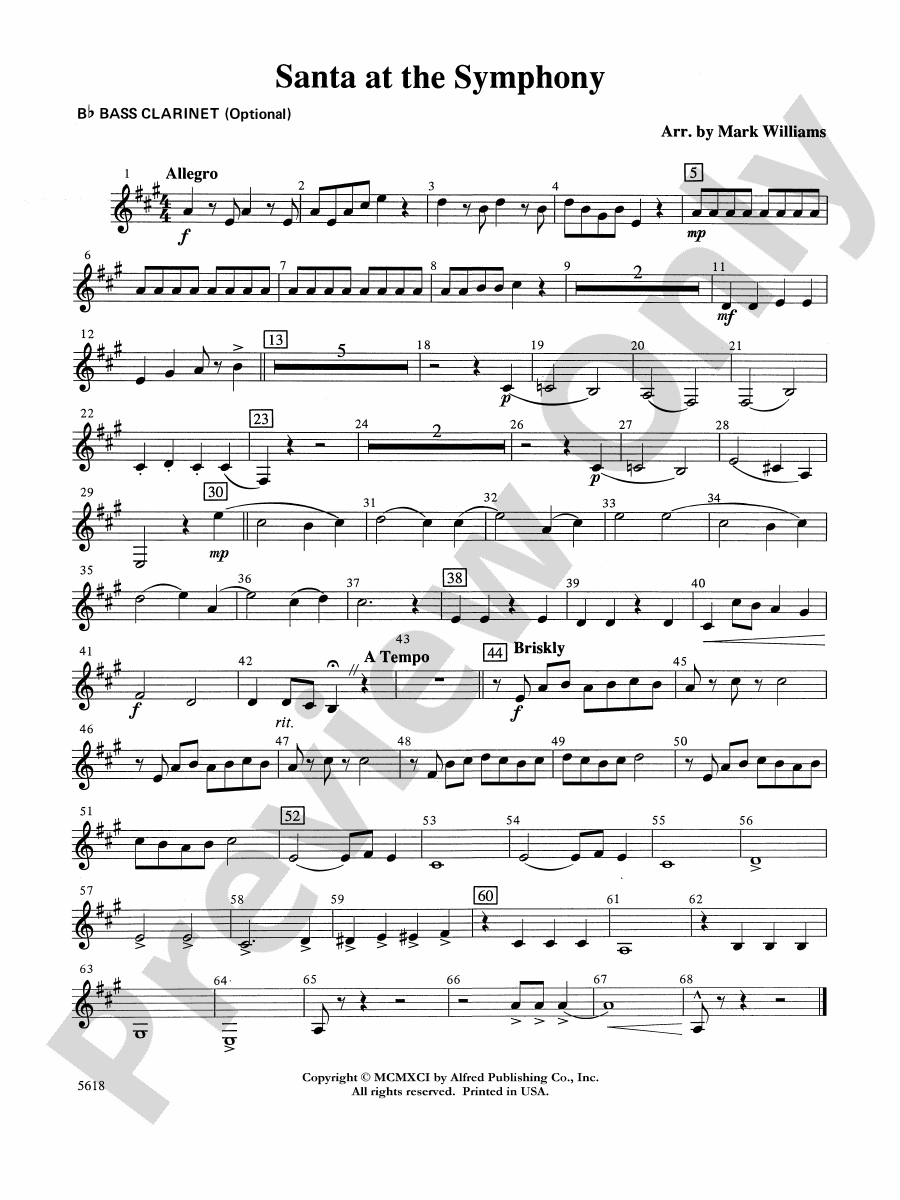 Santa at the Symphony (also playable by strings only): B-flat Bass ...