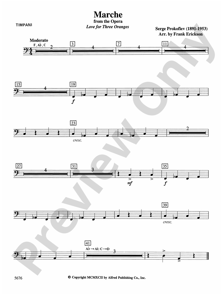 March from the Opera Love for 3 Oranges: Timpani: Timpani Part ...