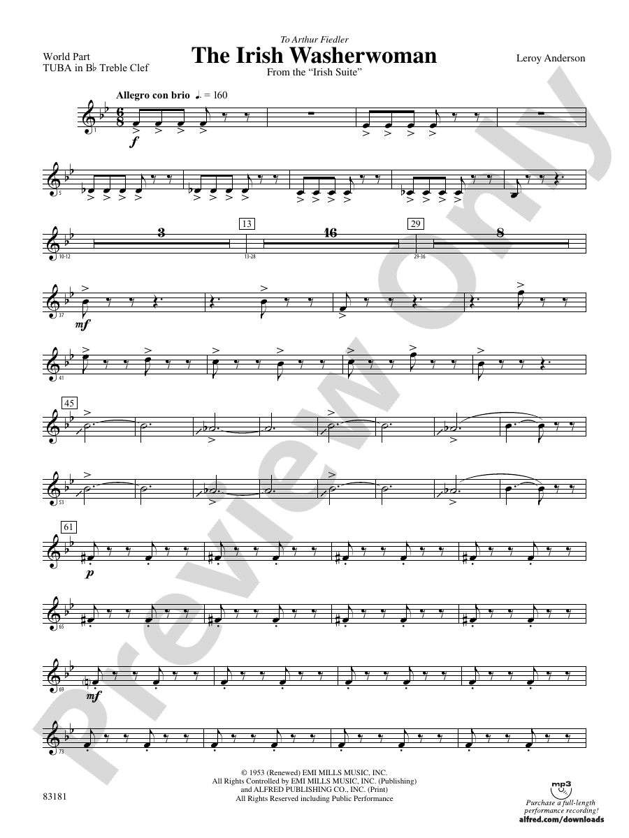 The Irish Washerwoman (from the Irish Suite): (wp) B-flat Tuba T.C ...