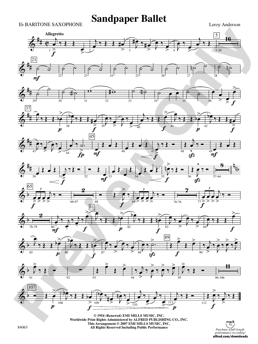 Sandpaper Ballet: E-flat Baritone Saxophone: E-flat Baritone Saxophone ...