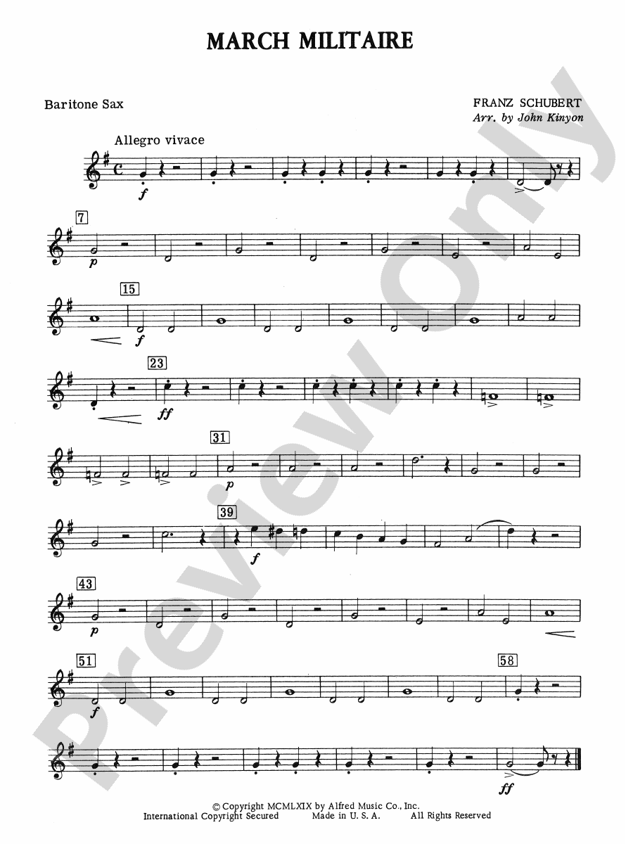 March Militaire: E-flat Baritone Saxophone: E-flat Baritone Saxophone ...