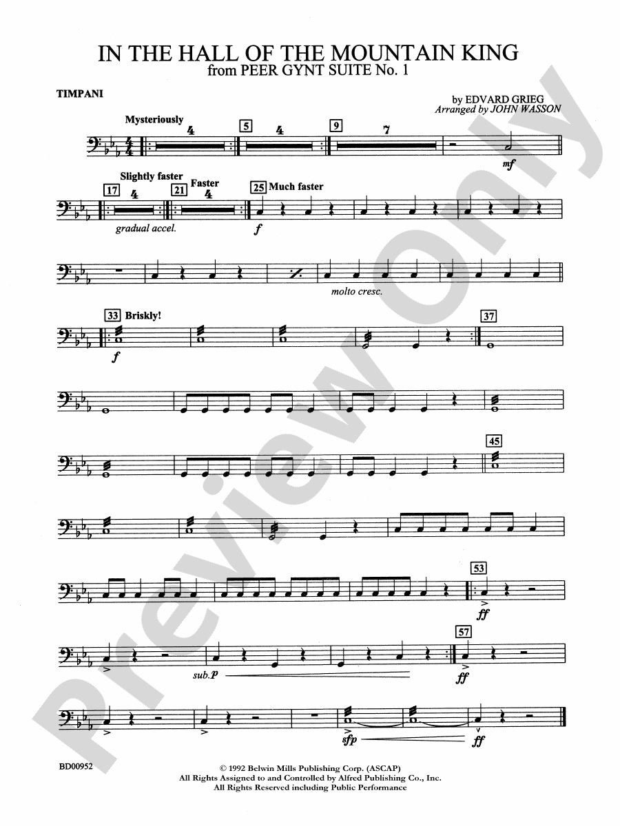 In the Hall of the Mountain King (from Peer Gynt Suite No. 1): Timpani ...