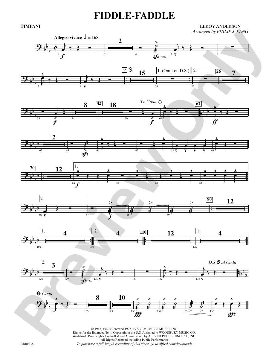 Fiddle-Faddle: Timpani: Timpani Part - Digital Sheet Music Download