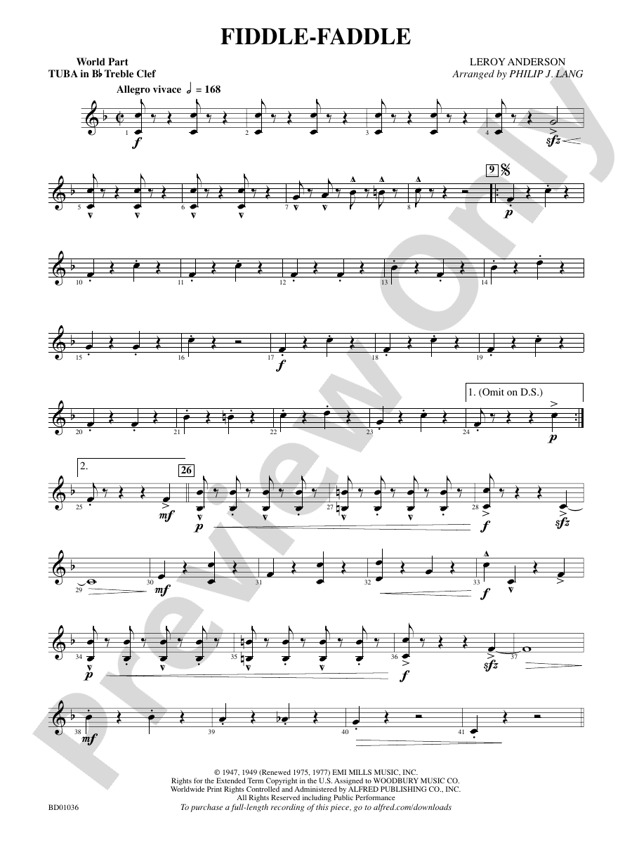 Fiddle-Faddle: (wp) B-flat Tuba T.C.: (wp) B-flat Tuba T.C. World Part ...