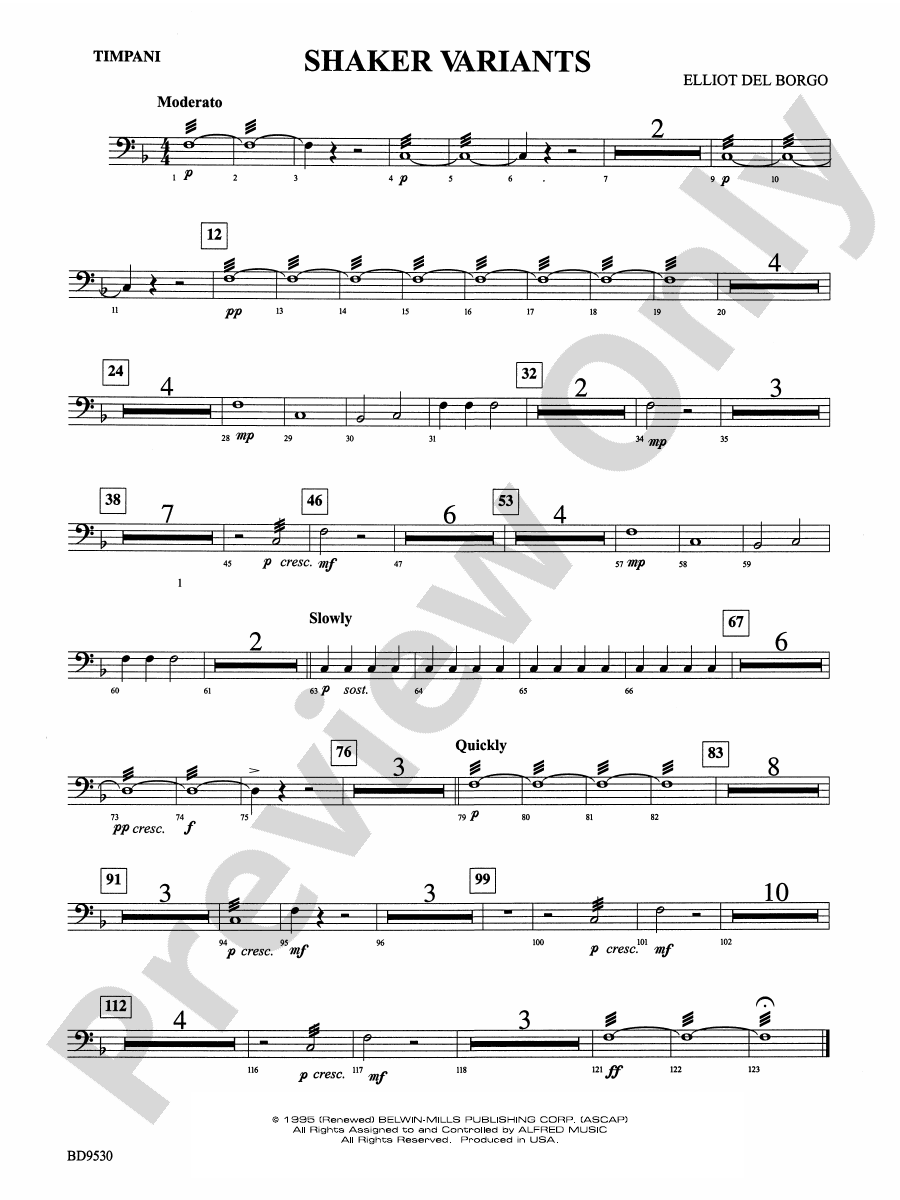 Shaker Variants: Timpani: Timpani Part - Digital Sheet Music Download