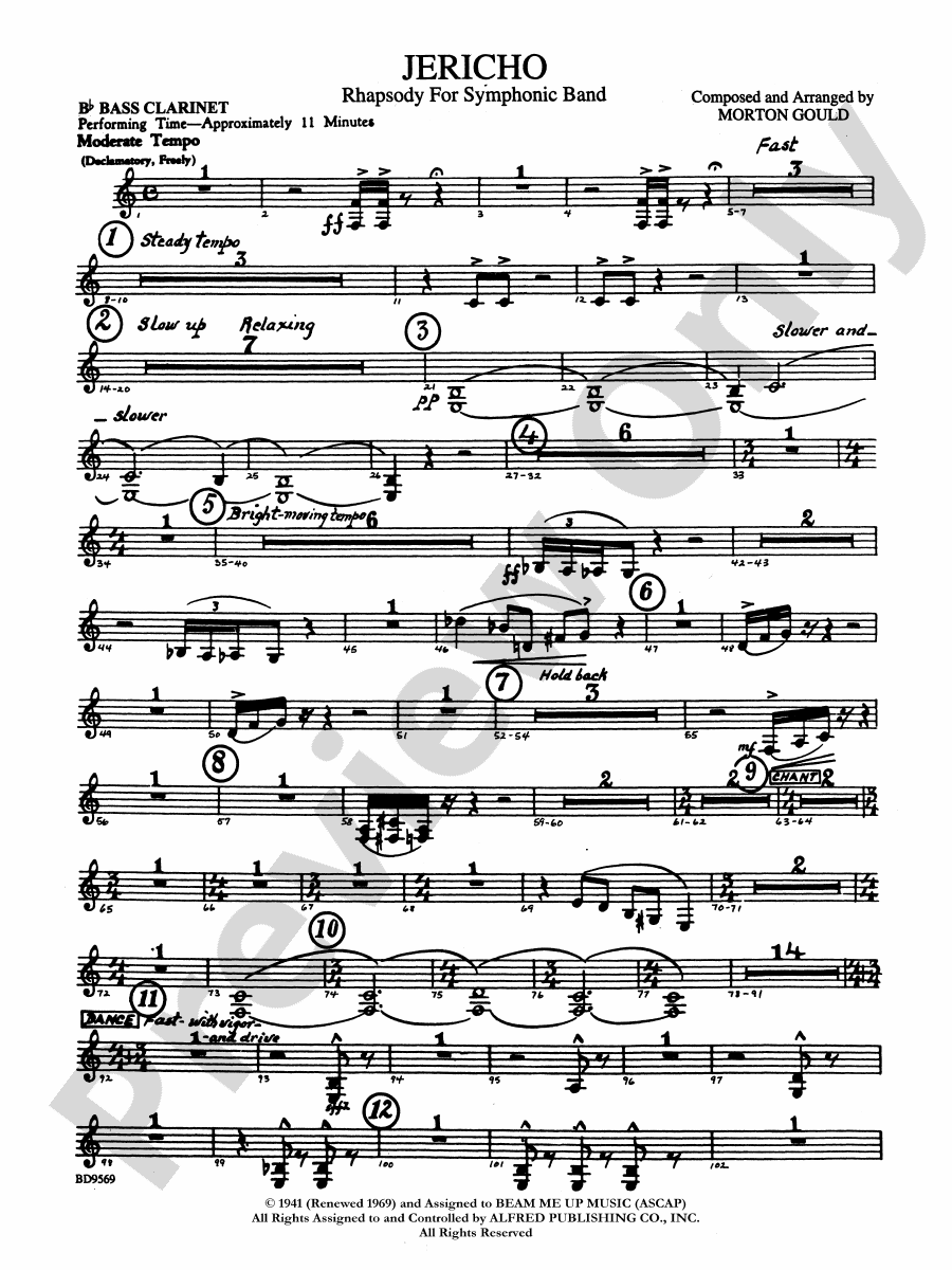 Jericho: B-flat Bass Clarinet: B-flat Bass Clarinet Part - Digital ...