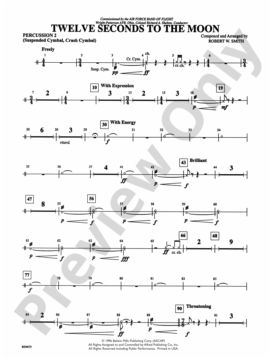 Twelve Seconds to the Moon: 2nd Percussion: 2nd Percussion Part ...