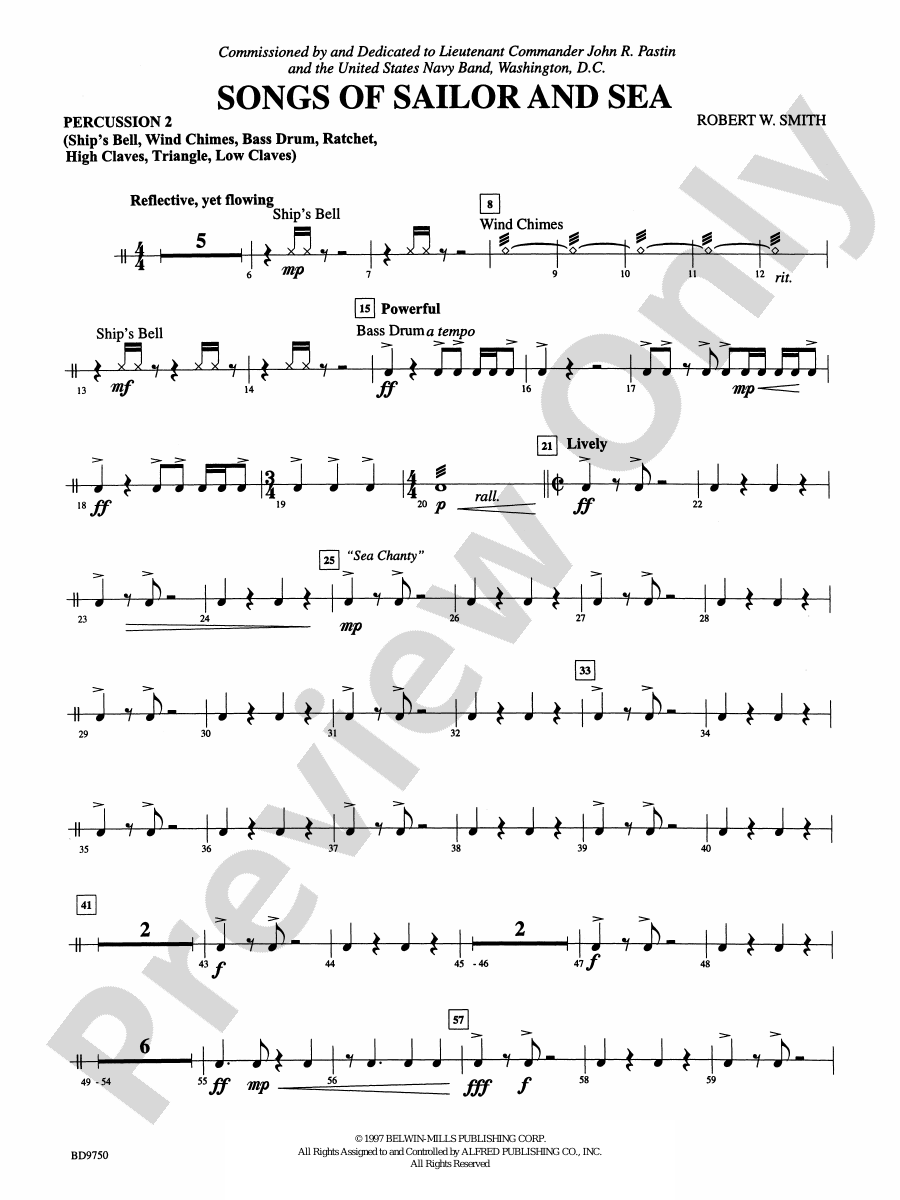 Songs of Sailor and Sea: 2nd Percussion: 2nd Percussion Part - Digital ...