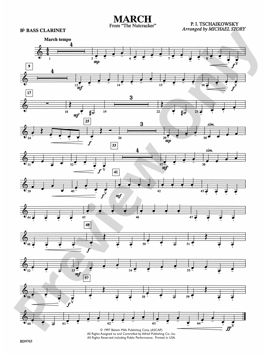March from The Nutcracker: B-flat Bass Clarinet: B-flat Bass Clarinet ...