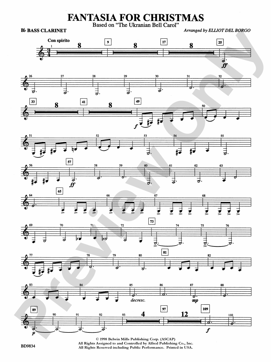 Fantasia for Christmas (based on "The Ukranian Bell Carol"): B-flat ...