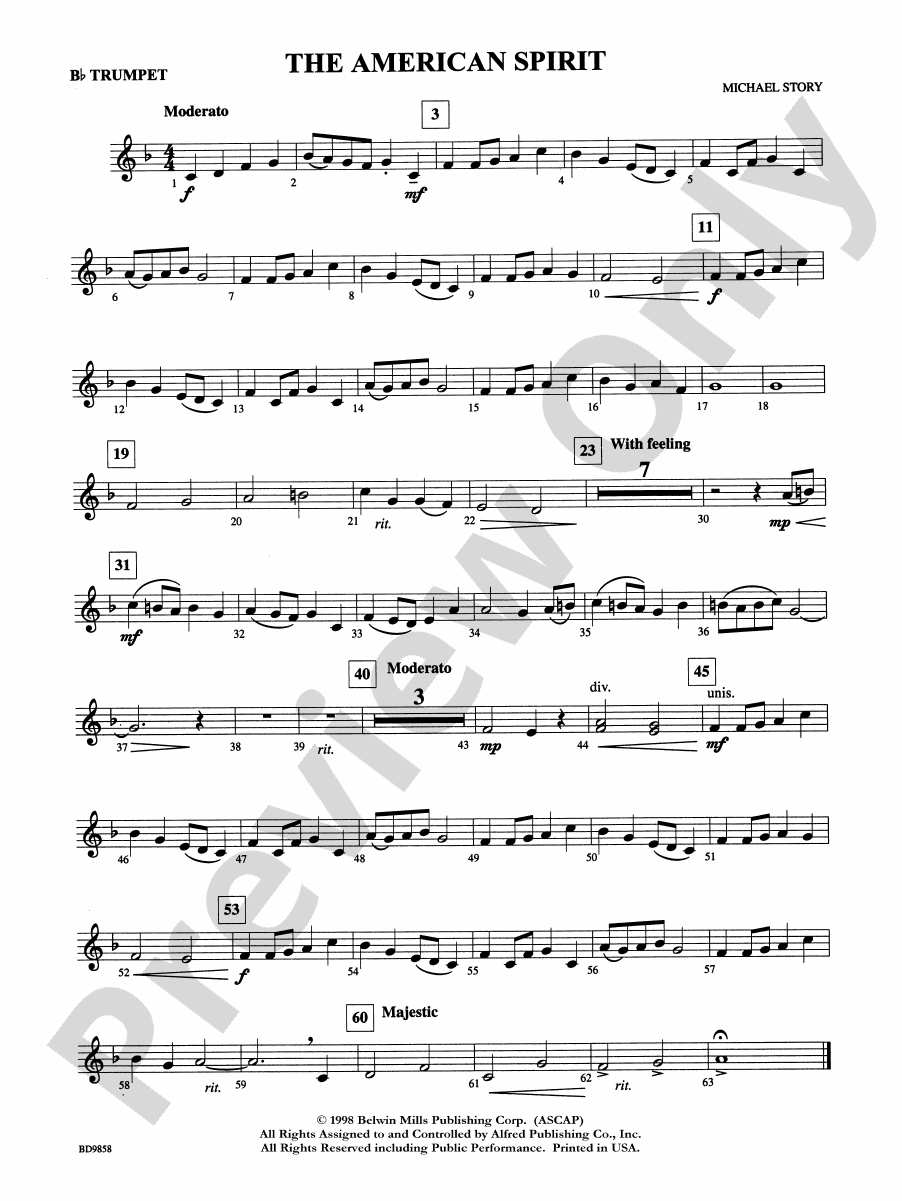 The American Spirit: 1st B-flat Trumpet: 1st B-flat Trumpet Part ...