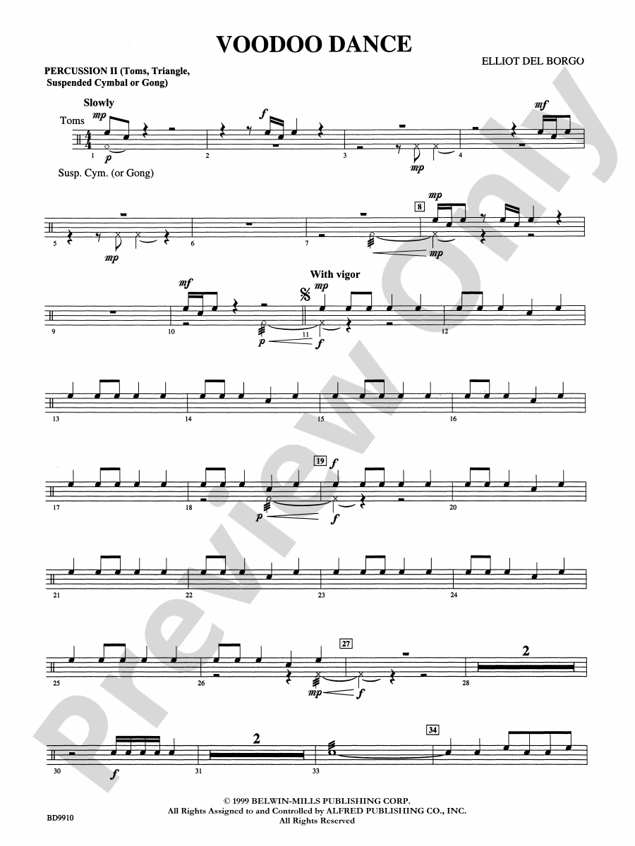 Voodoo Dance: 2nd Percussion: 2nd Percussion Part - Digital Sheet Music ...