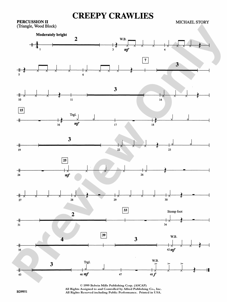 Creepy Crawlies: 2nd Percussion: 2nd Percussion Part - Digital Sheet ...