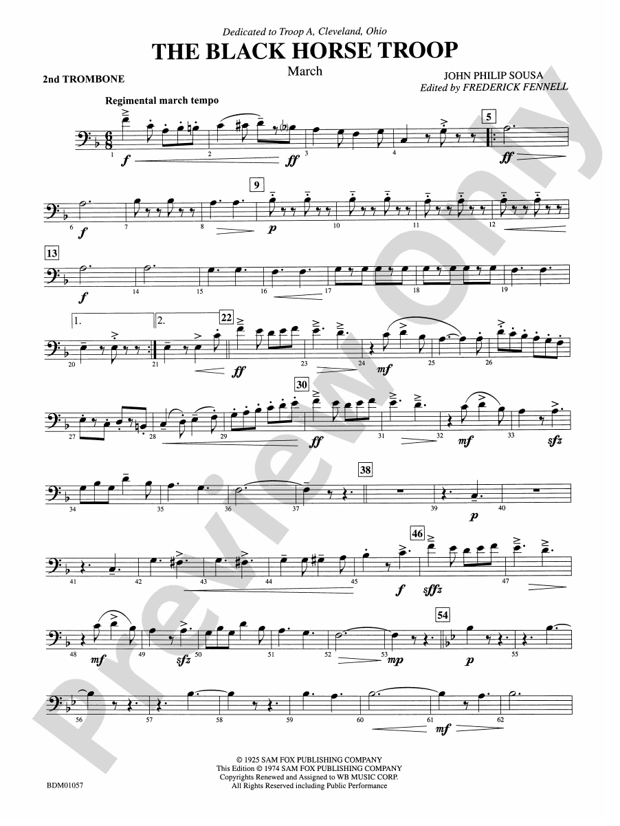 Black Horse Troop: 2nd Trombone: 2nd Trombone Part - Digital Sheet ...