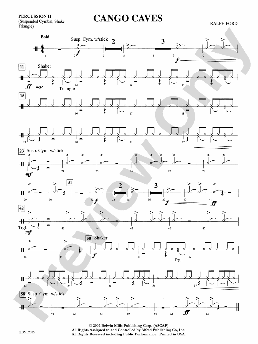 Cango Caves: 2nd Percussion: 2nd Percussion Part - Digital Sheet Music ...