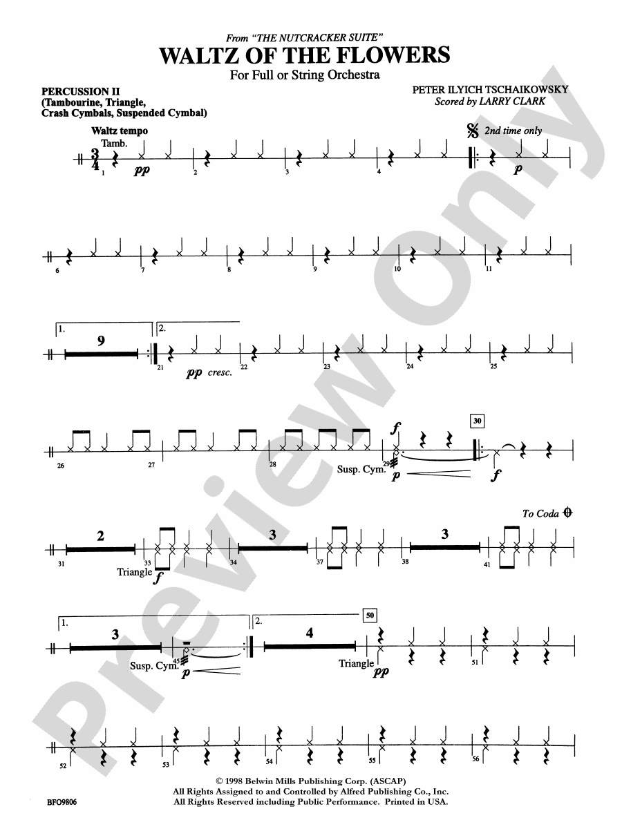 Waltz of the Flowers (from The Nutcracker Suite): 2nd Percussion: 2nd ...