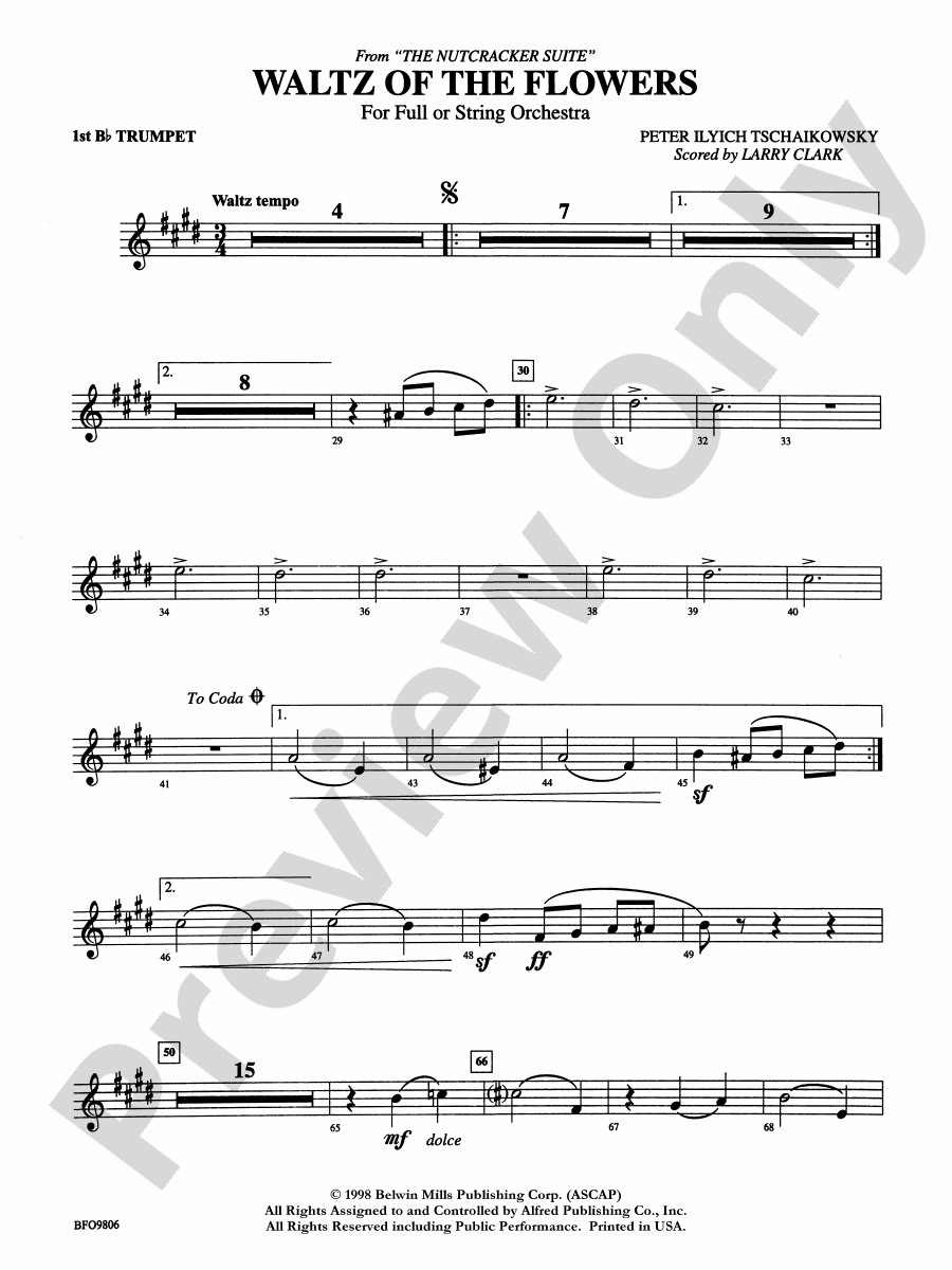 Waltz of the Flowers (from The Nutcracker Suite): 1st B-flat Trumpet: 1st B-flat Trumpet Part ...