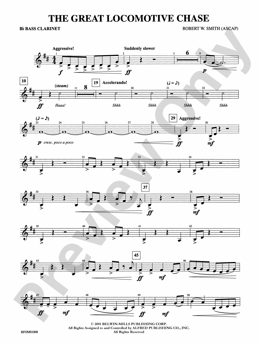 The Great Locomotive Chase: B-flat Bass Clarinet: B-flat Bass Clarinet Part - Digital Sheet ...