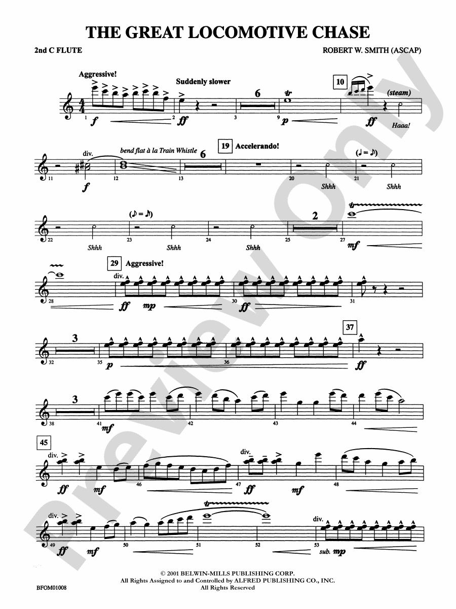 The Great Locomotive Chase: 2nd Flute: 2nd Flute Part - Digital Sheet Music Download