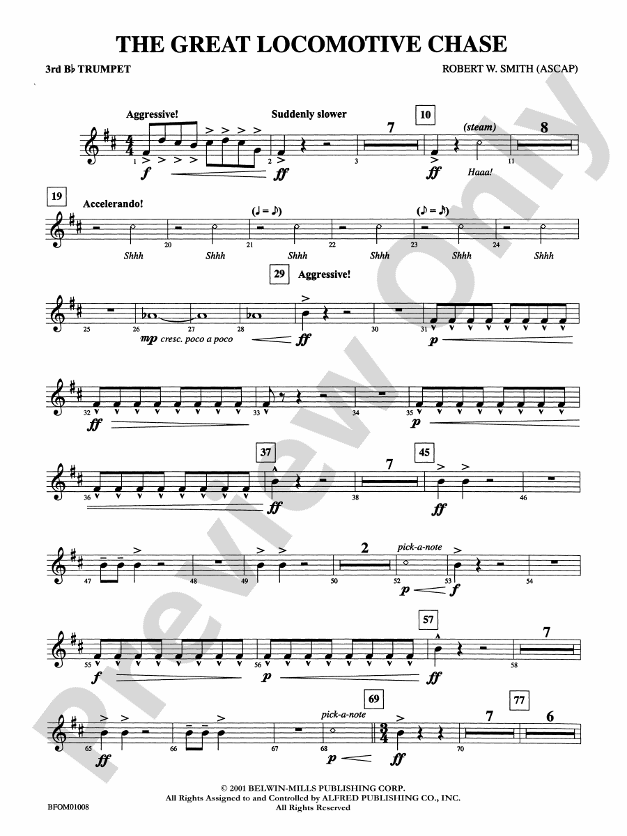 The Great Locomotive Chase: 3rd B-flat Trumpet: 3rd B-flat Trumpet Part - Digital Sheet Music ...