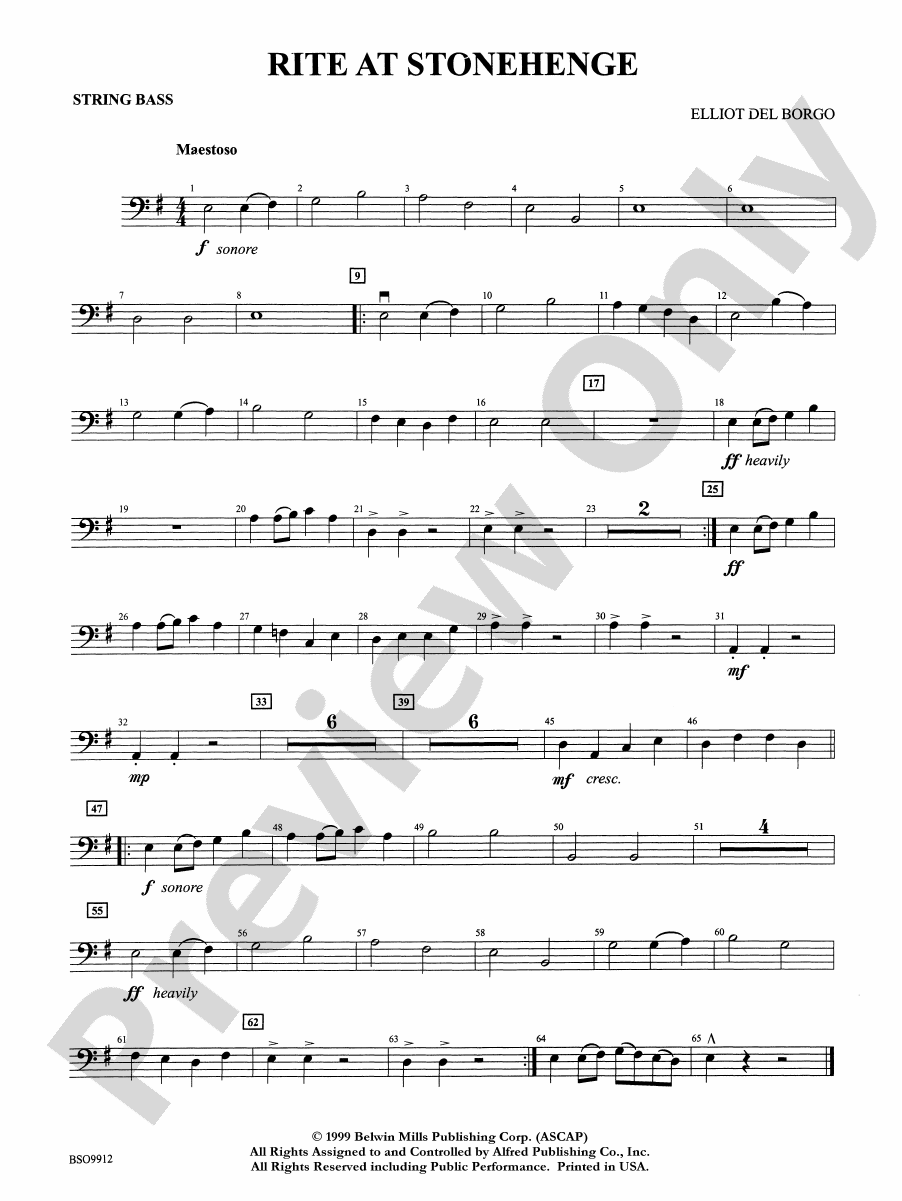 Rite at Stonehenge: String Bass: String Bass Part - Digital Sheet Music ...
