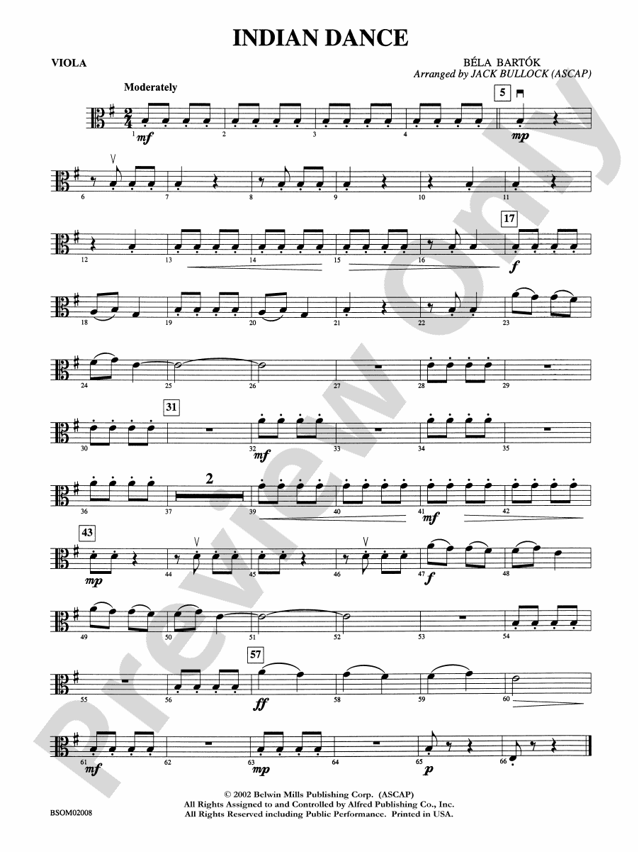 Indian Dance: Viola: Viola Part - Digital Sheet Music Download