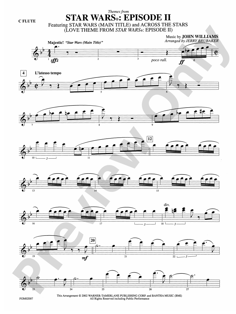 Star Wars®: Episode II Attack of the Clones: Flute: Flute Part ...