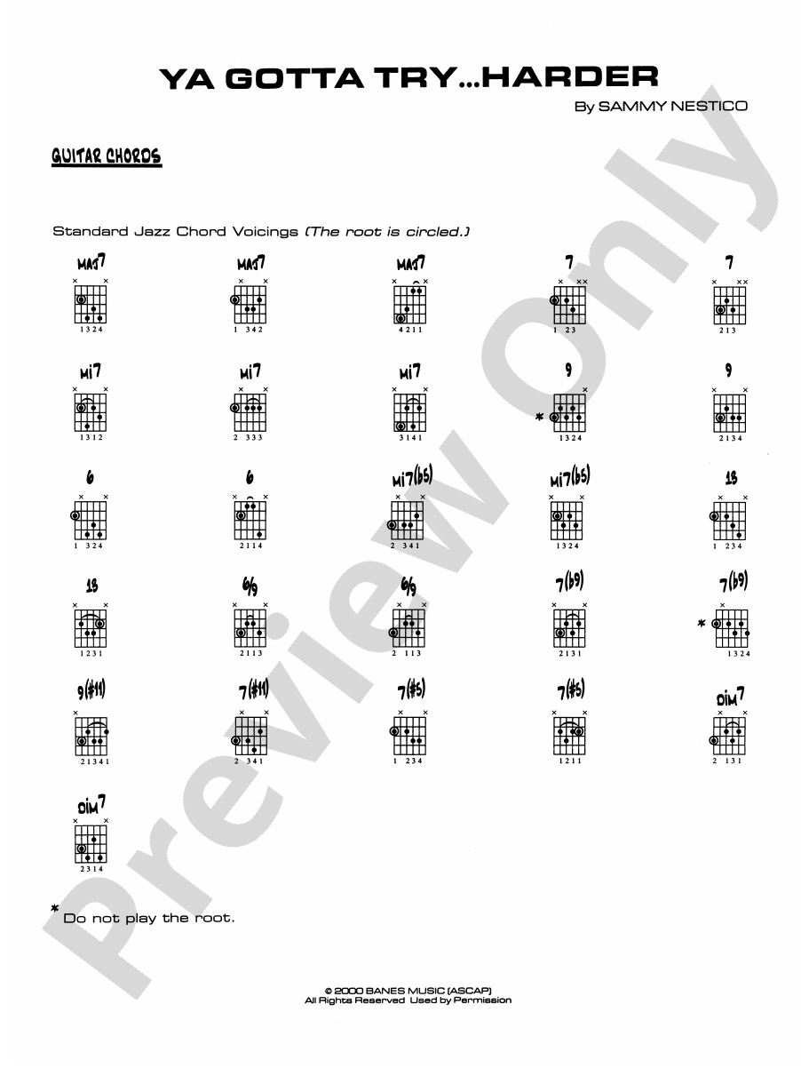 Ya Gotta Try ... Harder: Guitar Chords: Guitar Chords Part - Digital ...
