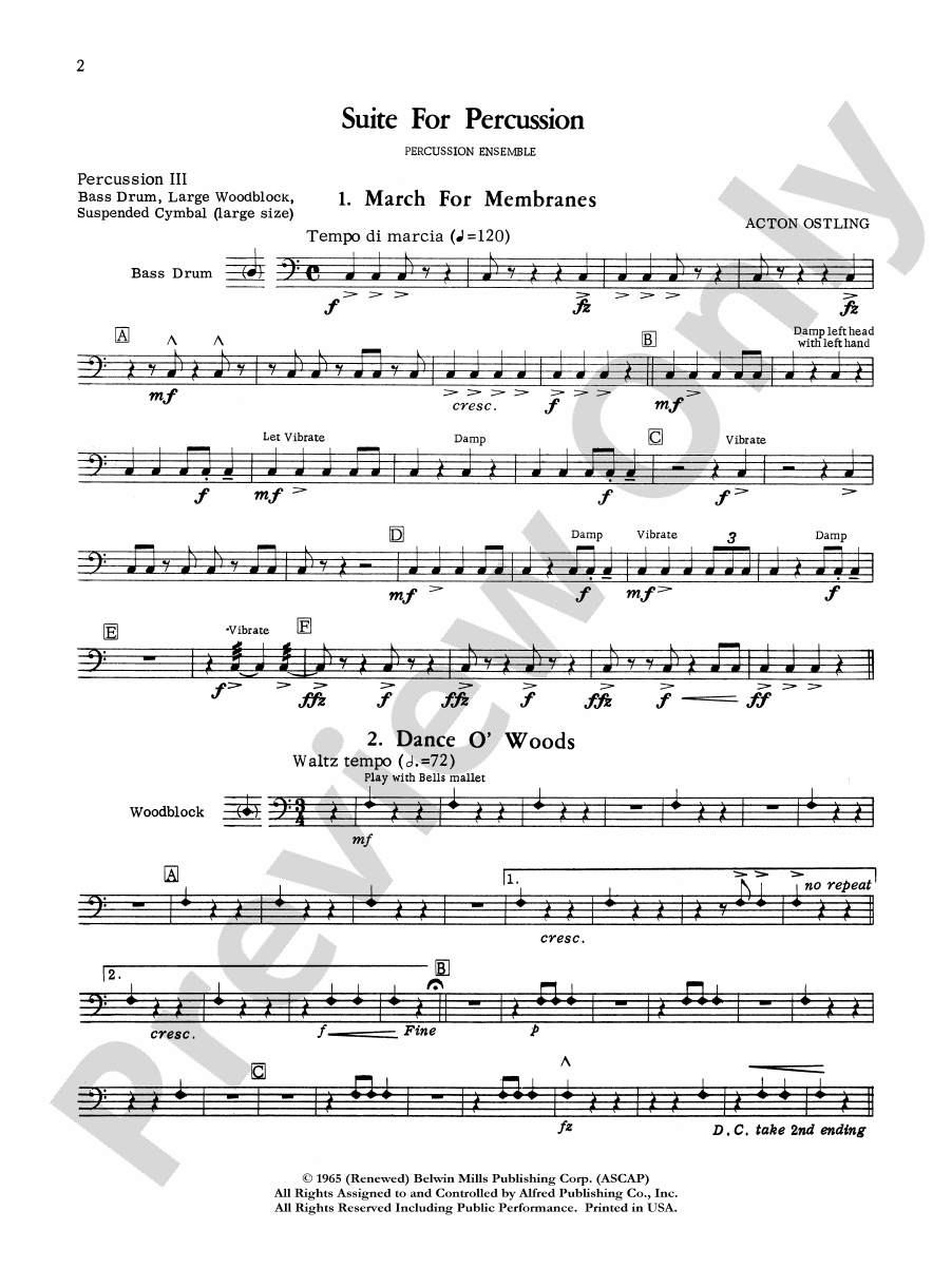 Suite for Percussion: 3rd Percussion: 3rd Percussion Part - Digital Sheet Music Download