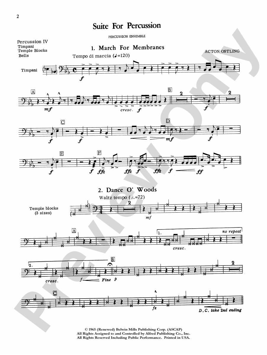 Suite for Percussion: 4th Percussion: 4th Percussion Part - Digital ...