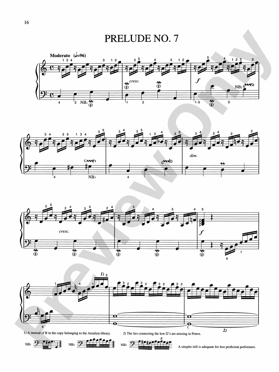 Bach: Eighteen Little Preludes (Ed. Hans Bischoff): Prelude No. 7 in C ...