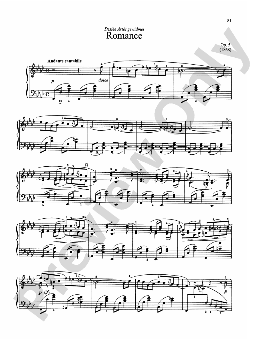 Tchaikovsky: Selected Works, Volume I: Romance, Opus 5 Part - Digital ...