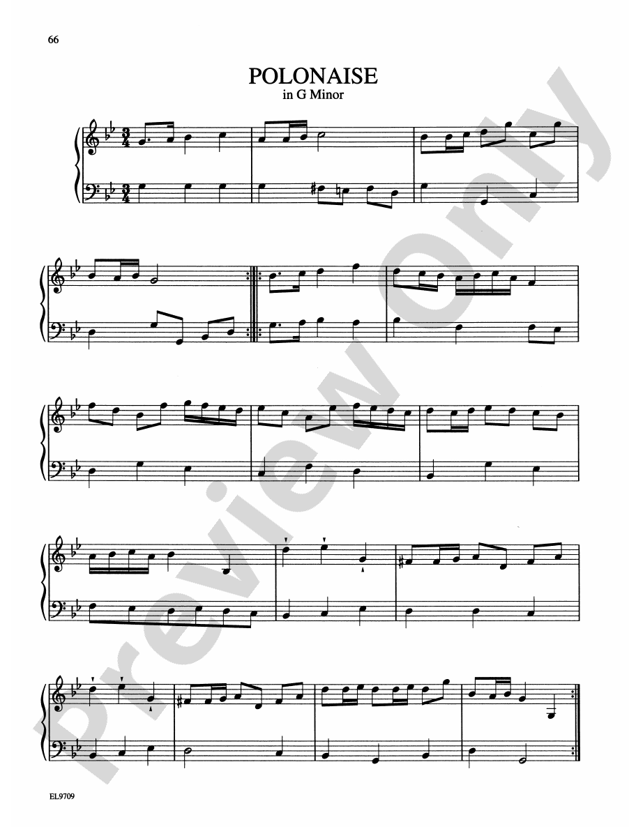 Bach: Notebook for Anna Magdalena Bach: Polonaise in G Minor Part ...