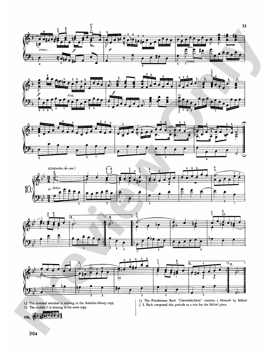 Bach: Various Short Preludes and Fugues: I. Twelve Preludes: No. 10 ...